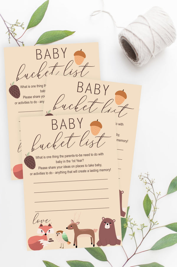 Baby Bucket List - Woodland Printable
