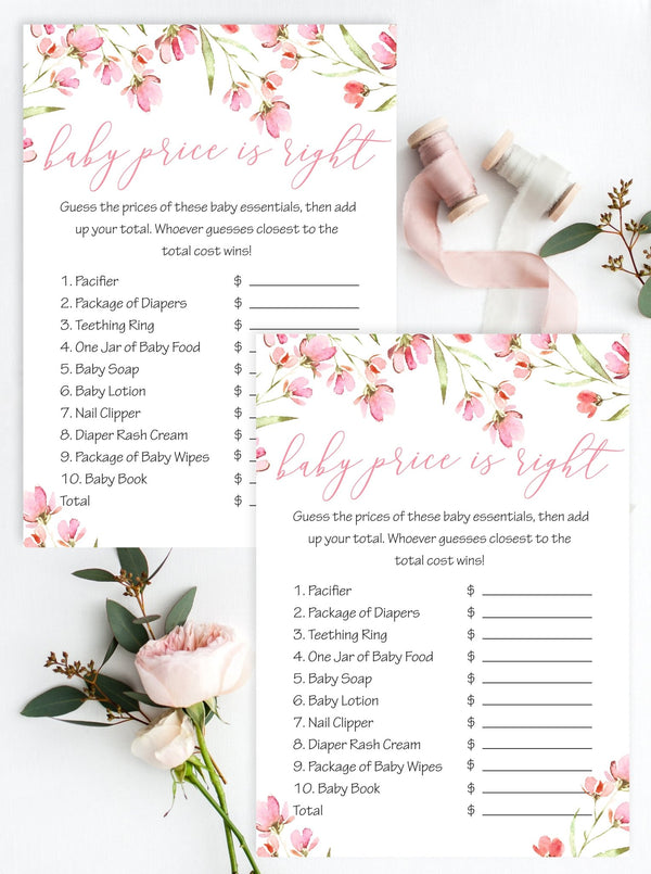 Baby Price Is Right - Spring Floral Printable