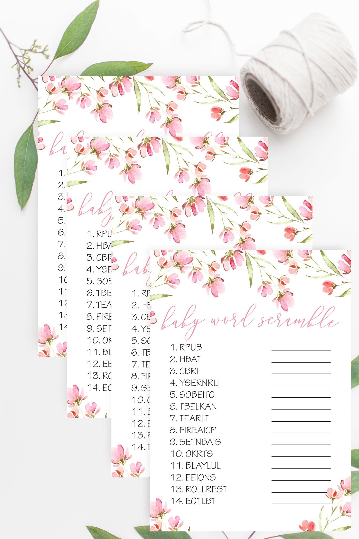 Home / Products / Baby Word Scramble - Spring Floral Printable