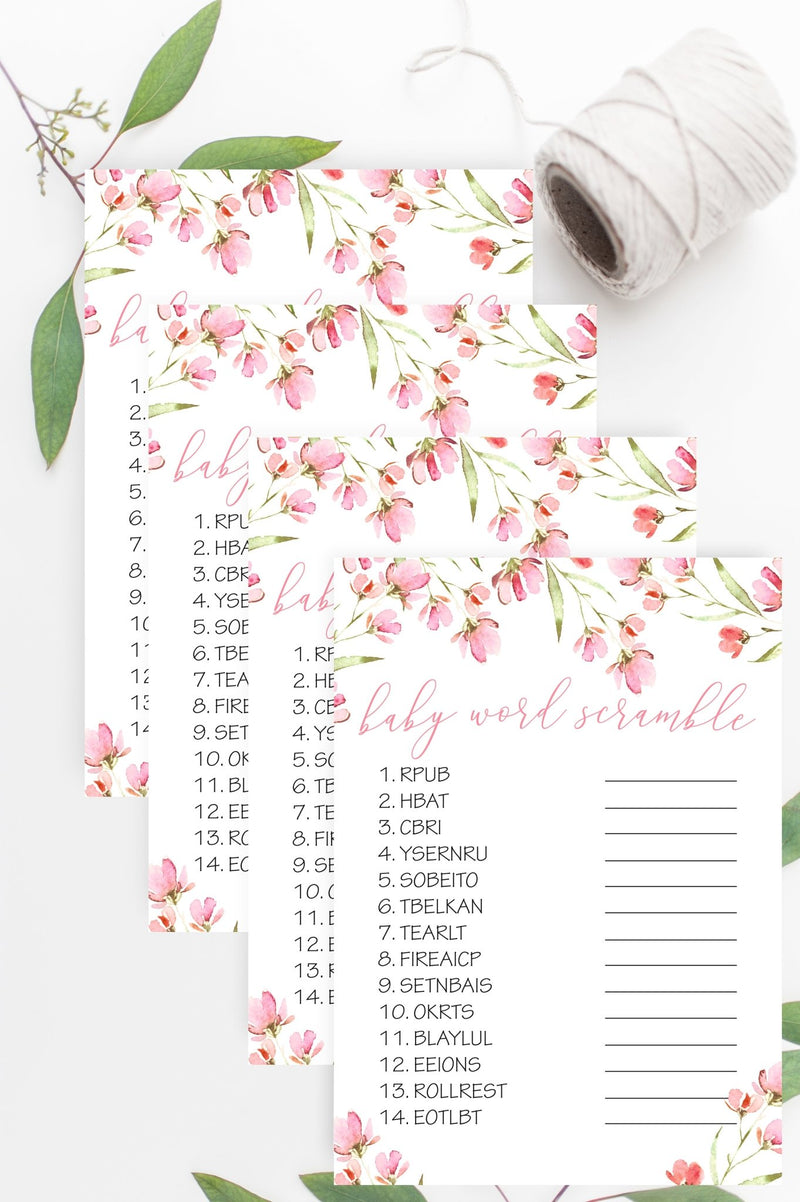 Home / Products / Baby Word Scramble - Spring Floral Printable