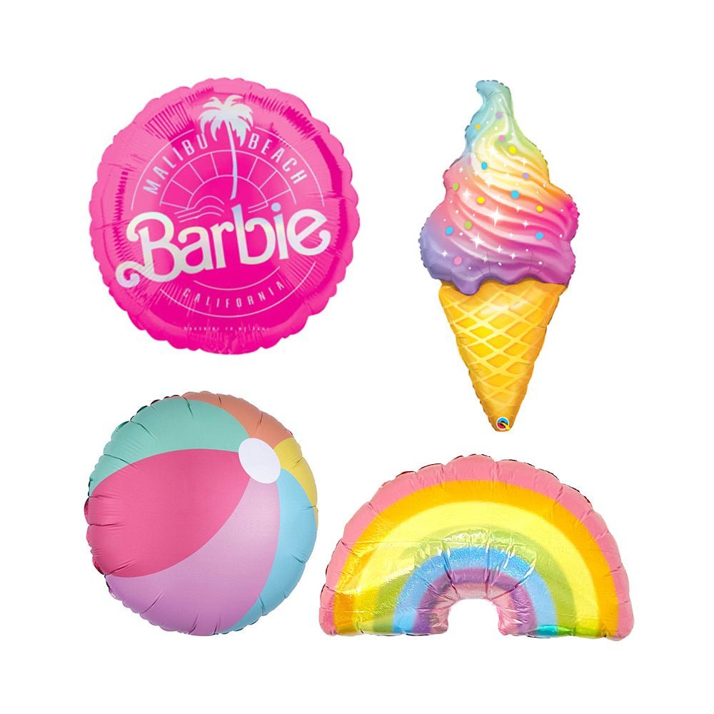 Rainbow Beach Barbie Balloons