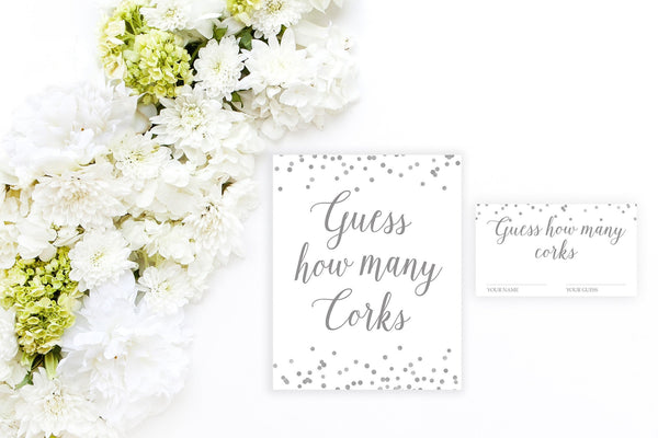 Guess How Many Corks - Grey Printable